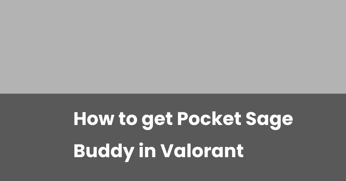 How to get Pocket Sage Buddy in Valorant | esports.gg