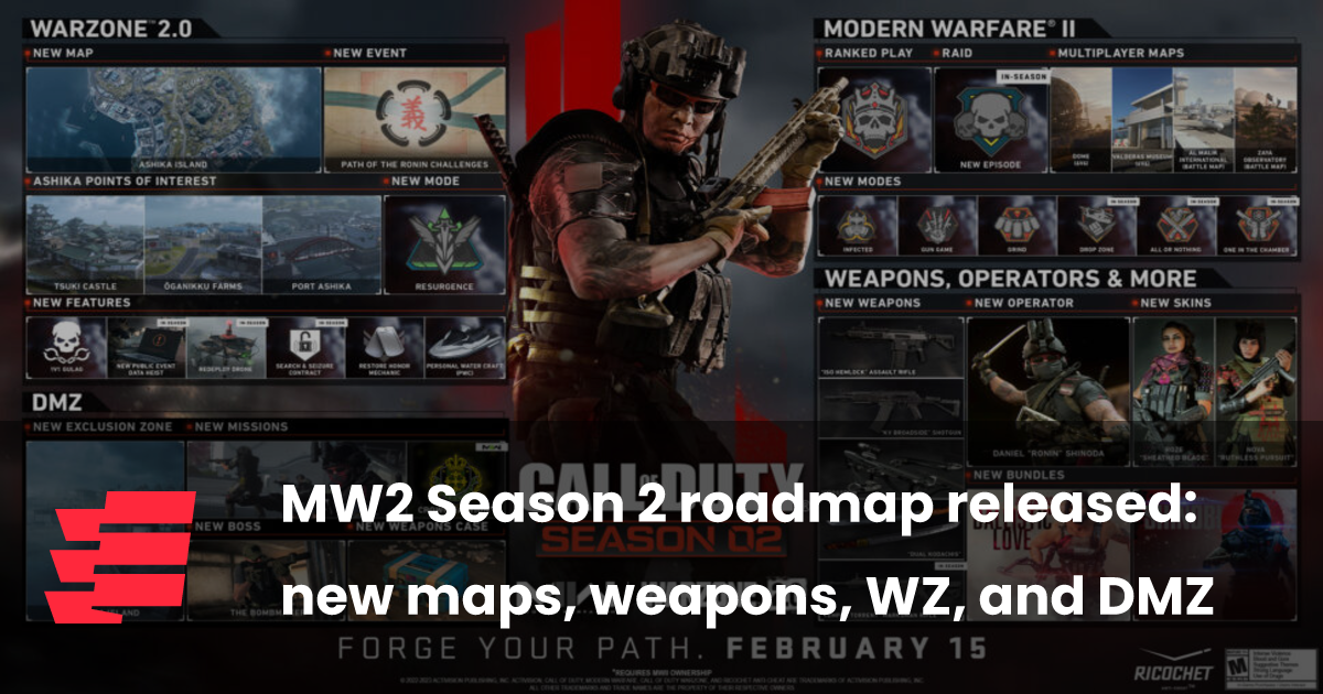 MW2 Season 2 roadmap released: new maps, weapons, WZ, and DMZ | esports.gg